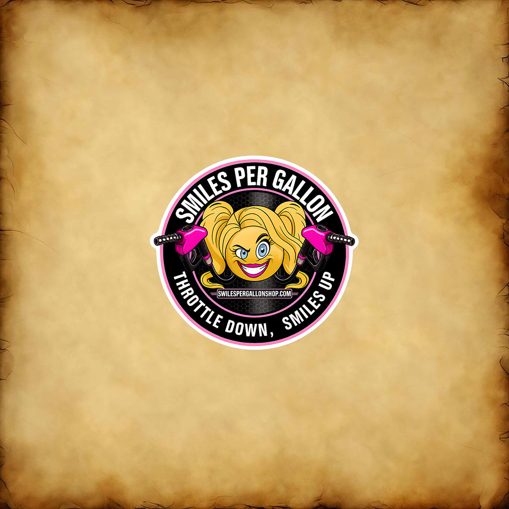 Smiles Per Gallon Women Stickers